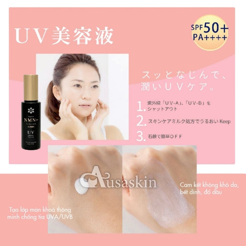 Kem Chống Nắng Nichiei Asia Nano NMN+ UV Essence Luxury SPF50+ PA++++ | AusaSkin