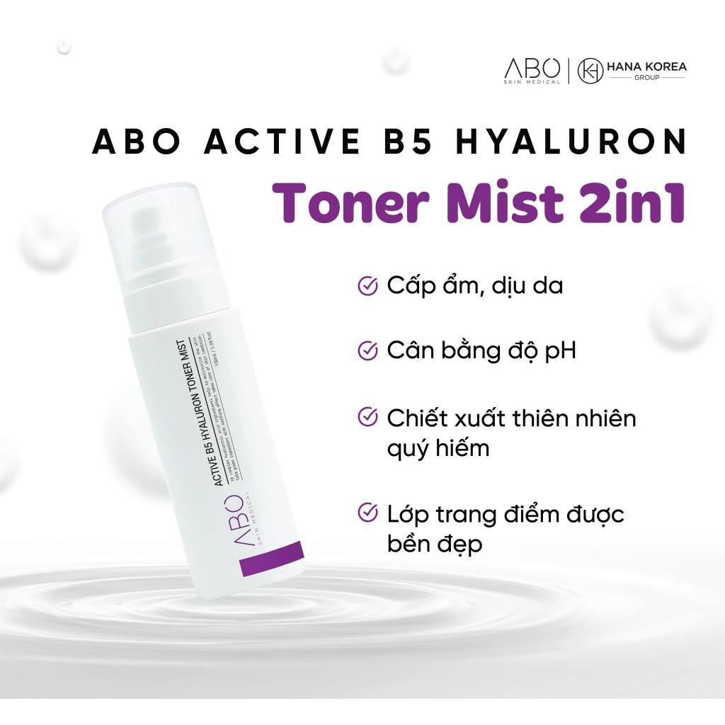 Xịt Khoáng Toner HA B5 ABO 100ml Cấp Ẩm, Phục Hồi Da Active B5 Hyaluron ...